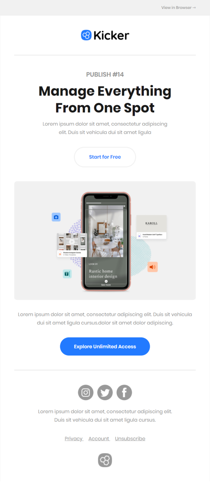 Kicker Email Template 3